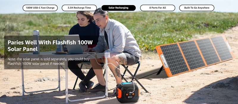 FFGO-A301 Power Station | Flashfish Battery Generator | 600W Peak Output, 292Wh- Portable 300W ...